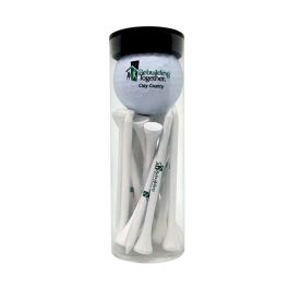 Logo Golf Ball & Long Golf Tees in Clear Tube | pargolf.com